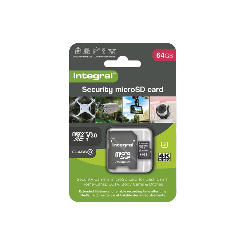 Carte micro SD 64 GB Security Camera Integral